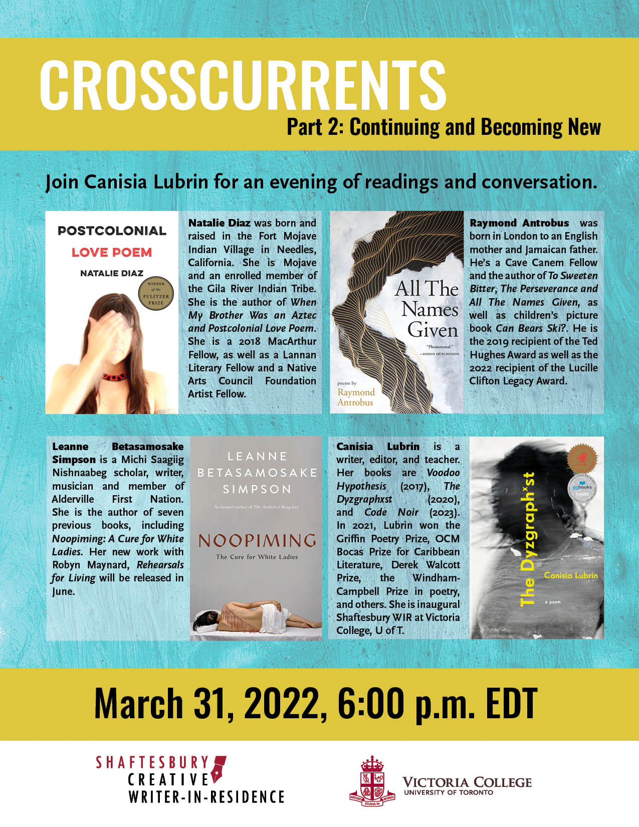 Crosscurrents Part 3: Lunch Readings » Victoria University